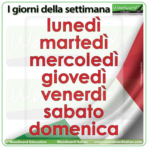 Days of the Week in Italian | Woodward Italian